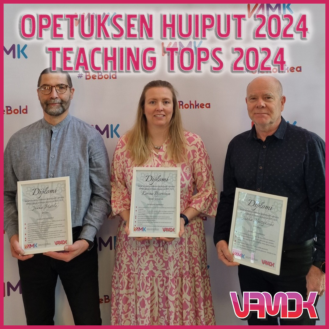 VAMK's TEACHING TOPS 2024 HAS BEEN SELECTED! - VAMOK